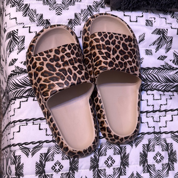 Shoes | Leopard Print Womenskids Slide Sandalseuc Size 3839 | Poshmark